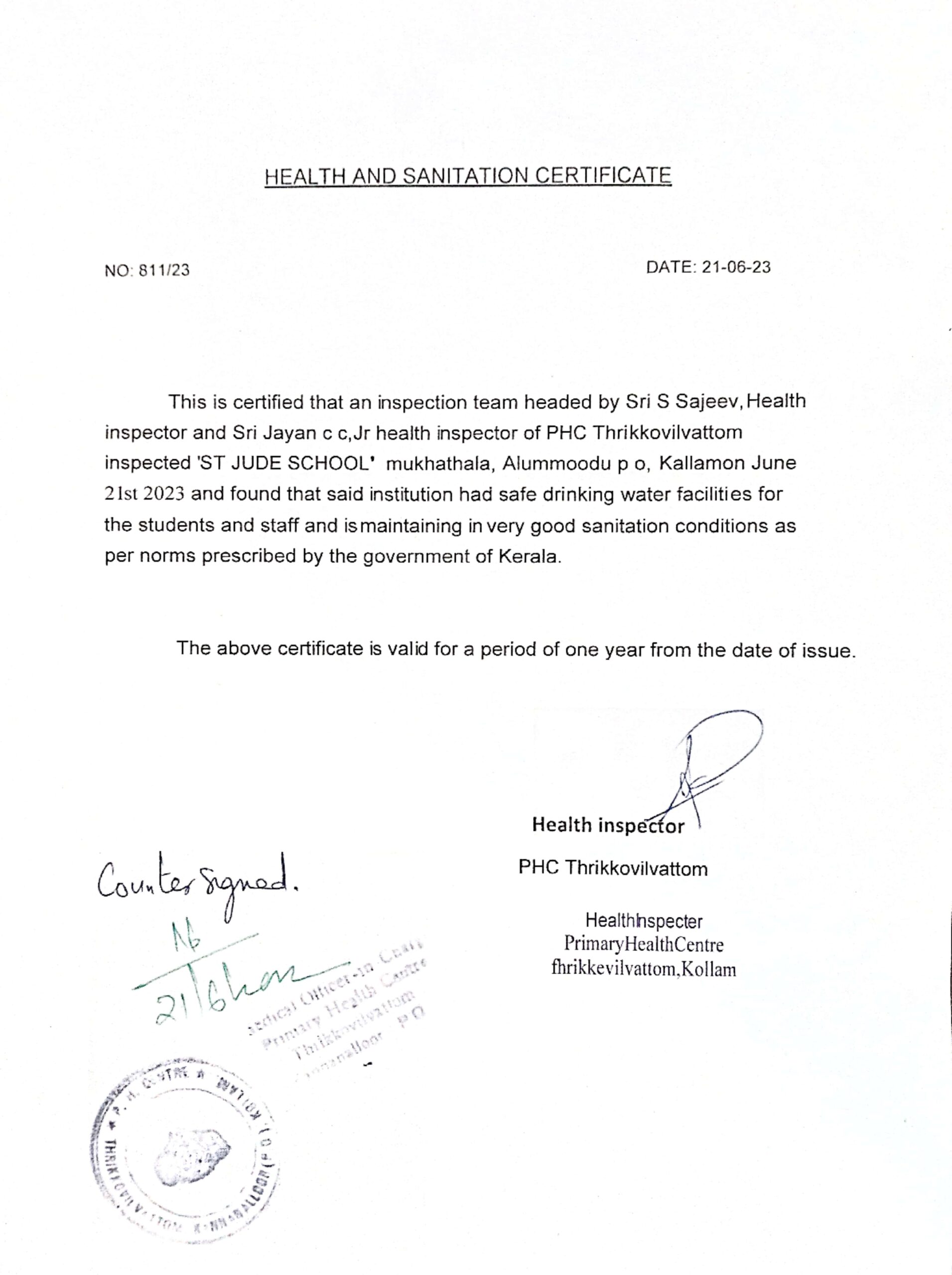 Public Mandatory Disclosure – St. Jude School